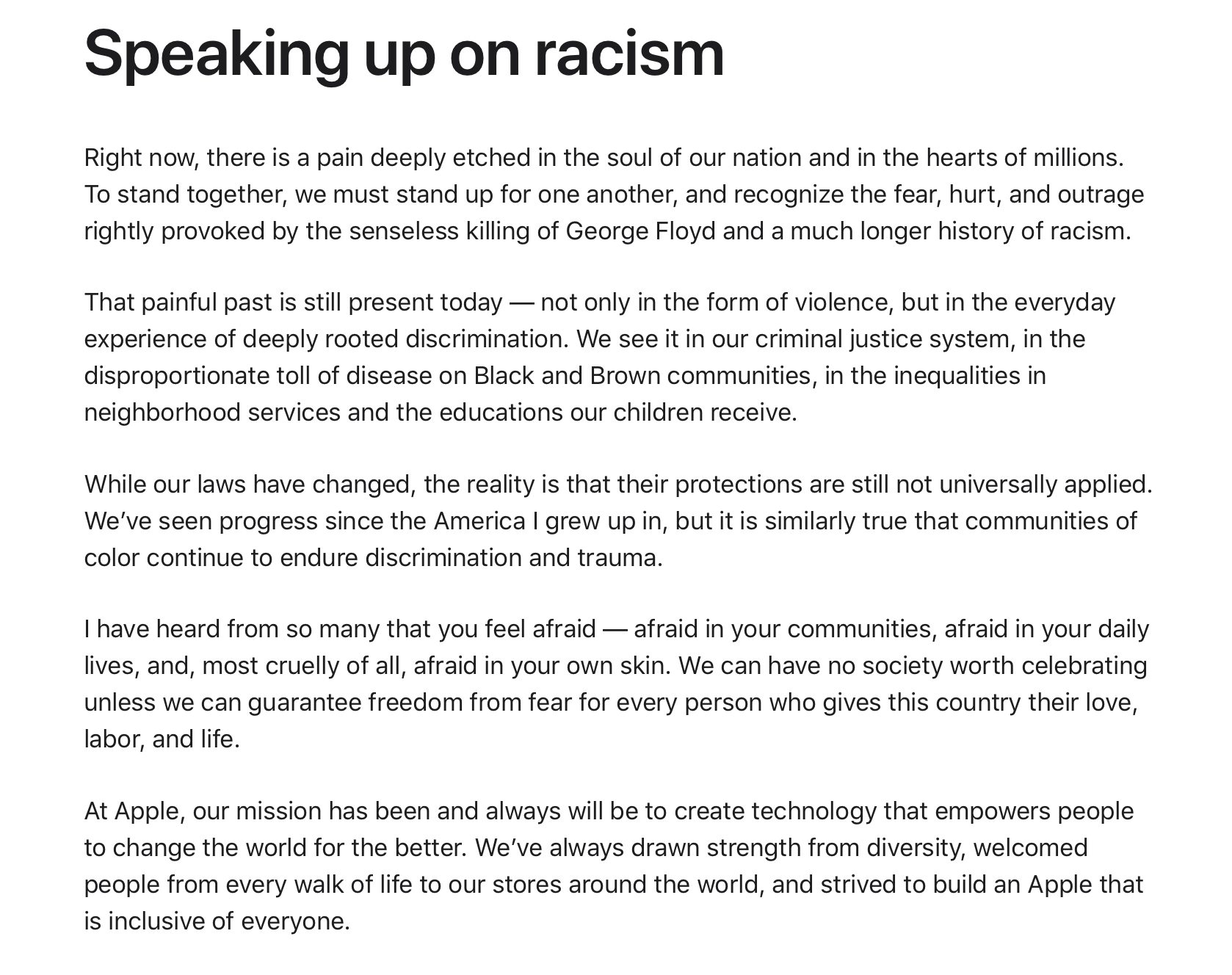 Speaking up on racism - 번역 - 무아지경